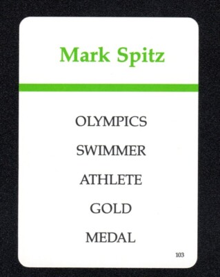 Mark Spitz Olympic Swimmer - Vintage 1991 Milton Bradley Game Card #103 ...