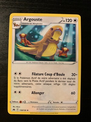 Carte Pokémon RARE Argouste 118/159 EB12.5 Epée Bouclier Zenith Suprême ...