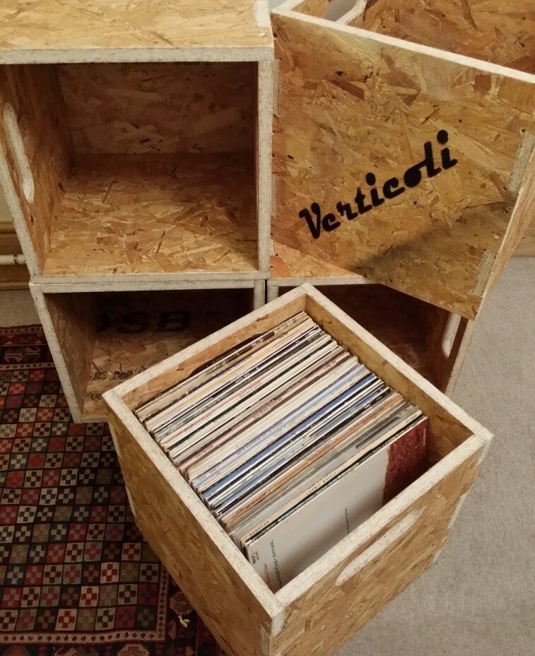 Record Storage Cube Box Crate Stackable osb 12" Vinyl LP Rack | eBay