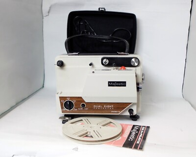 Majestic NSI-36 Dual 8 Super 8 8mm Movie Projector Vintage Case CXL 8V ...