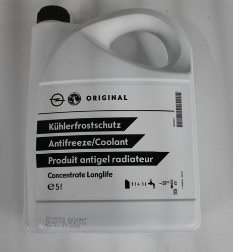 ORIGINAL Opel Frostschutz Kühlerfrostschutz Konzentrat 5 Liter 95528437 ...