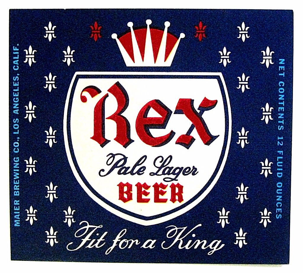 Maier Brewing Co REX PALE LAGER BEER label CA 12 oz | eBay