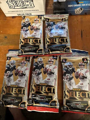 2023 Panini Select Football NFL 5 Value Packs 15 Cards Per Pack New ...