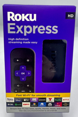 Roku Express Streaming HD New Media Player, Remote w/Premium Hdmi 3960R ...