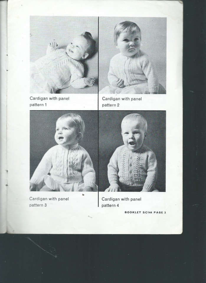 PATONS SC144 BOY/GIRL CARDI 4 PATTERNS upto 2 YEARS 18 - 20 in chest 3 ...