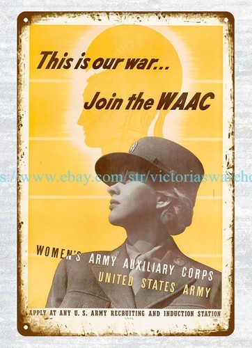 1942 our war join the WAAC Women's Army Auxiliary Corps ww2 metal tin ...