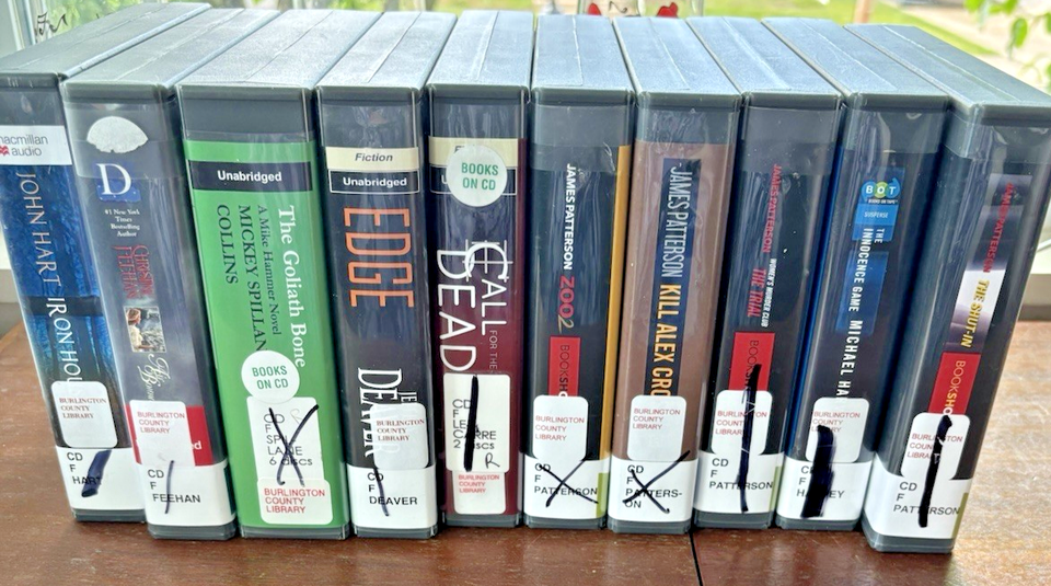 Lot Of 10 Audio Books CDs Thriller Mystery Fiction Novels Ex Library ...