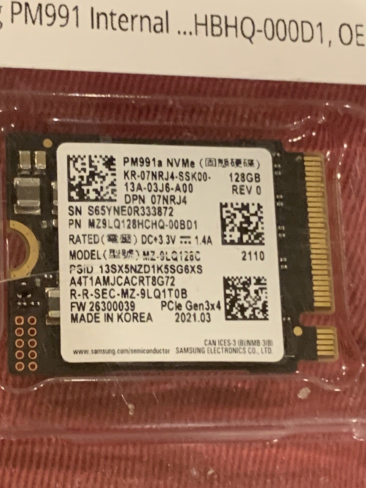 Samsung PM991 128 GB - MZALQ128HBHQ for sale online | eBay