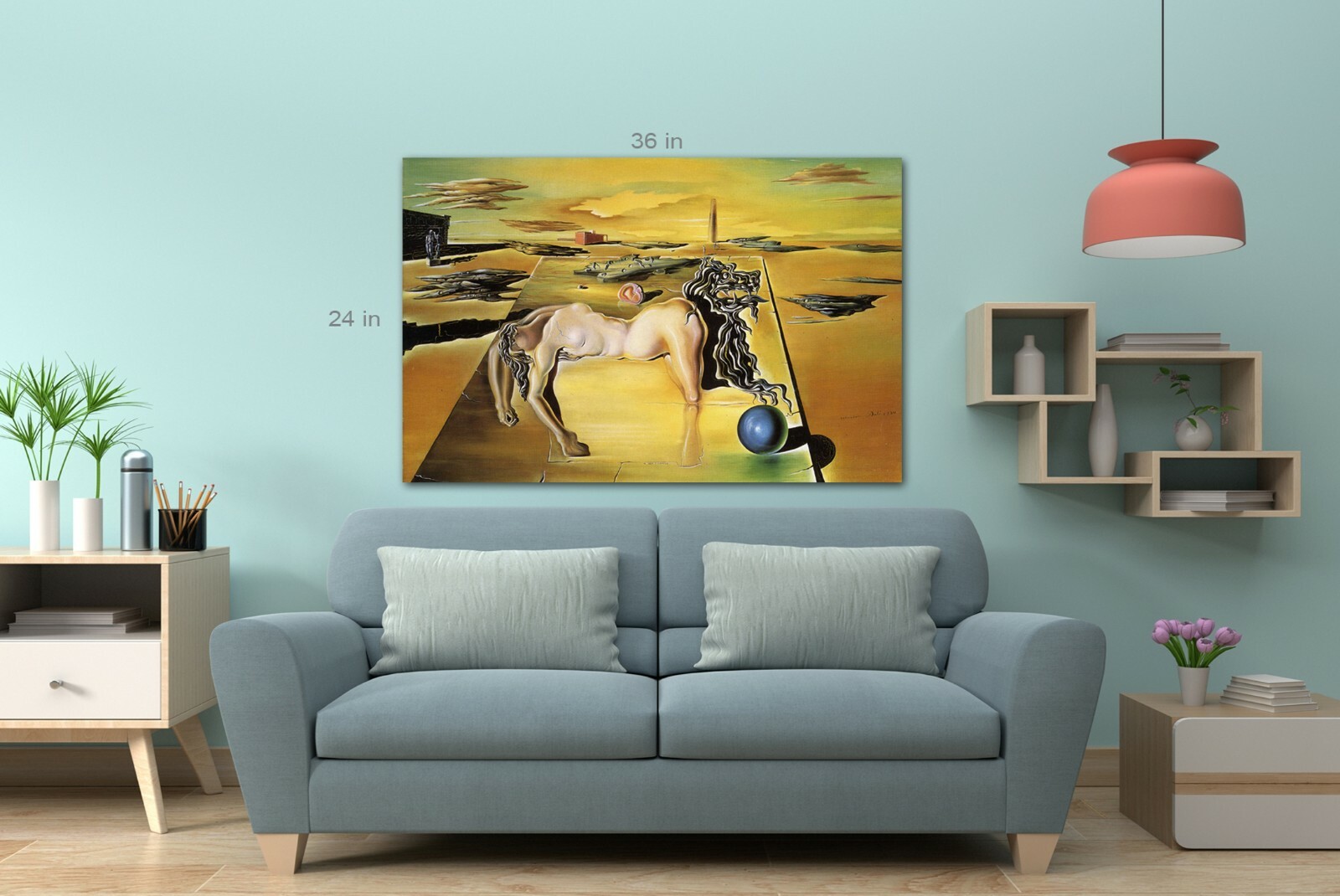 Salvador Dali Sleeping Woman, Horse, Lion Canvas Wall Art Ready To Hang ...