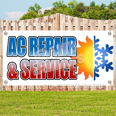 Vinyl Banner Multiple Options Ac Repair & Service Blue Red Auto Car ...