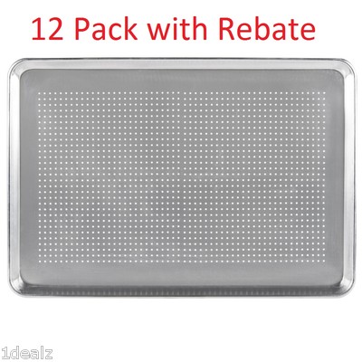 12-Pack Premier Choice Perforated Half Size Aluminum Sheet Pan 18" x 13 ...