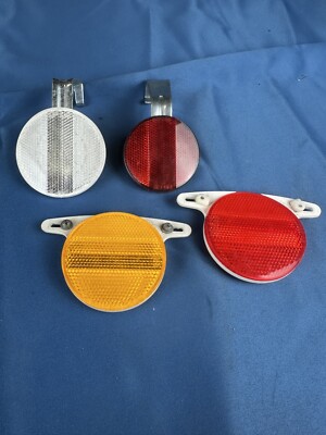 Lot Of 4 Reflectors Various Colors Bicycle Vintage Parts Red Yellow | eBay