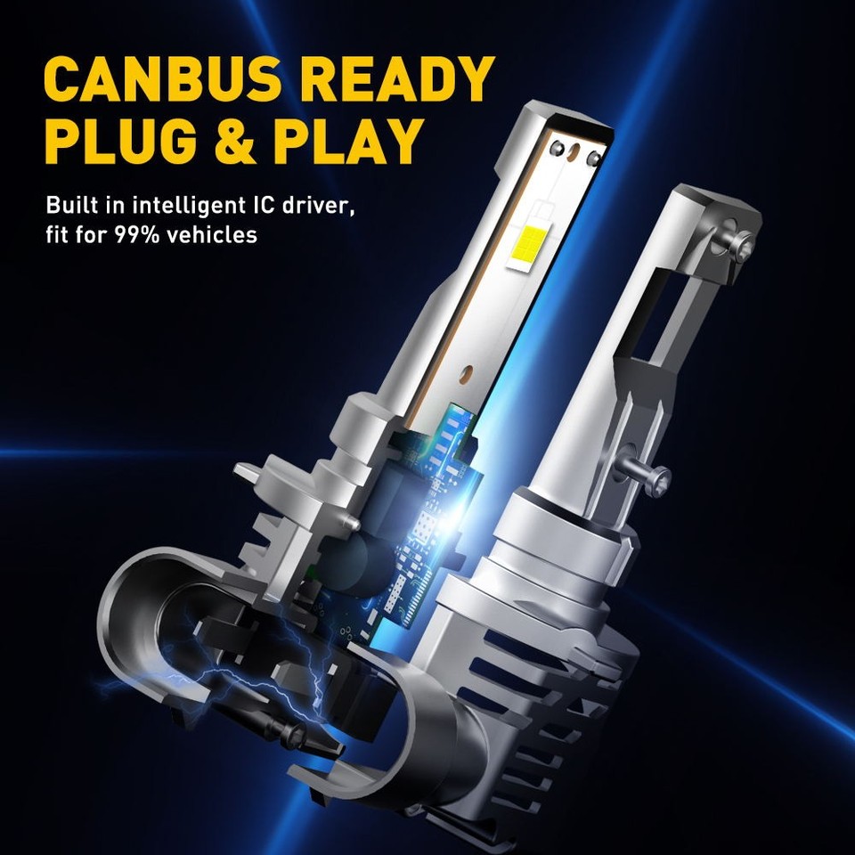 AUXITO 9012 LED Headlight Bulbs kit Low Hi Beam 6500K Super Bright High ...