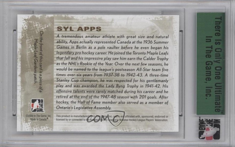 2008-09 ITG Ultimate Memorabilia 9th Edition Silver /90 Syl Apps HOF | eBay