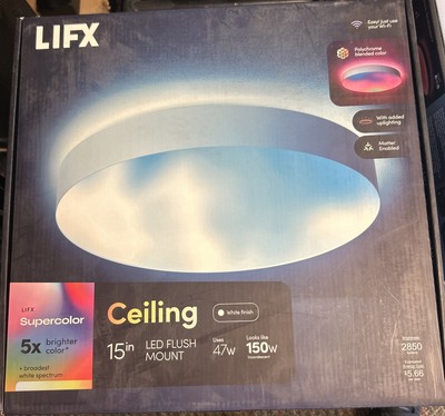 LIFX Ceiling Light 15 in LED Flush Mount Polychrome Blended Color ...