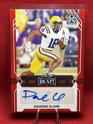 2022 Leaf Draft Rookie **Damone Clark** RC Red Autograph No. BA-DC1 ...
