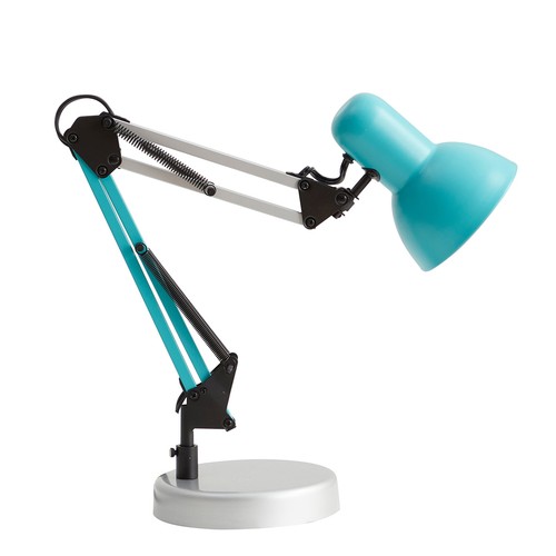 20" Modern Architect Desk Lamp with Bulb, Metal, Turquoise and Gray ...