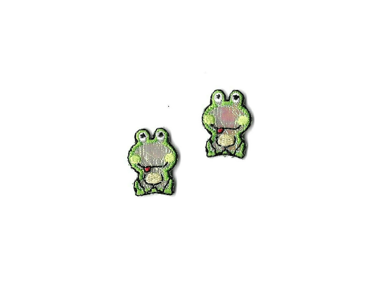 Frog - Green Frogs - Amphibian - Embroidered Iron On Patch - Set Of 2 ...