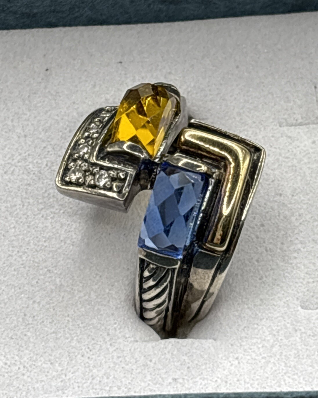 Jeffrey Levin Signed 18 K Gold And 925 Silver Ring W/… - Gem