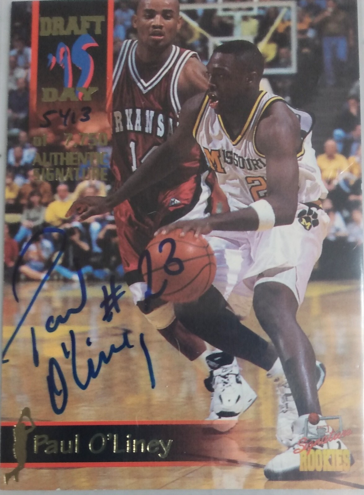 1995 Rookies Draft Day Authentic Signature /7750 Paul O'Liney #27 Auto ...