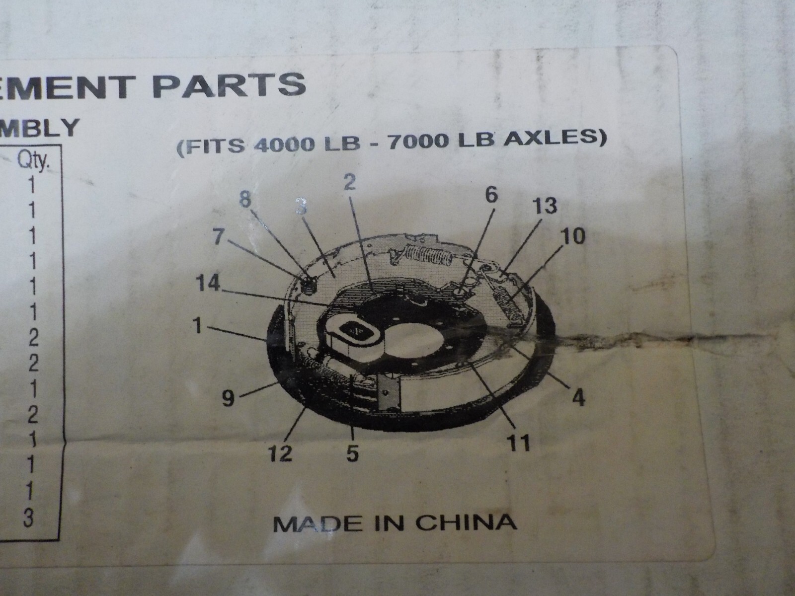 CARGO LARGO 12 X12 COMPLETE BRAKE ASSEMBLY 4000-7000LB AXLES RH 122451 ...