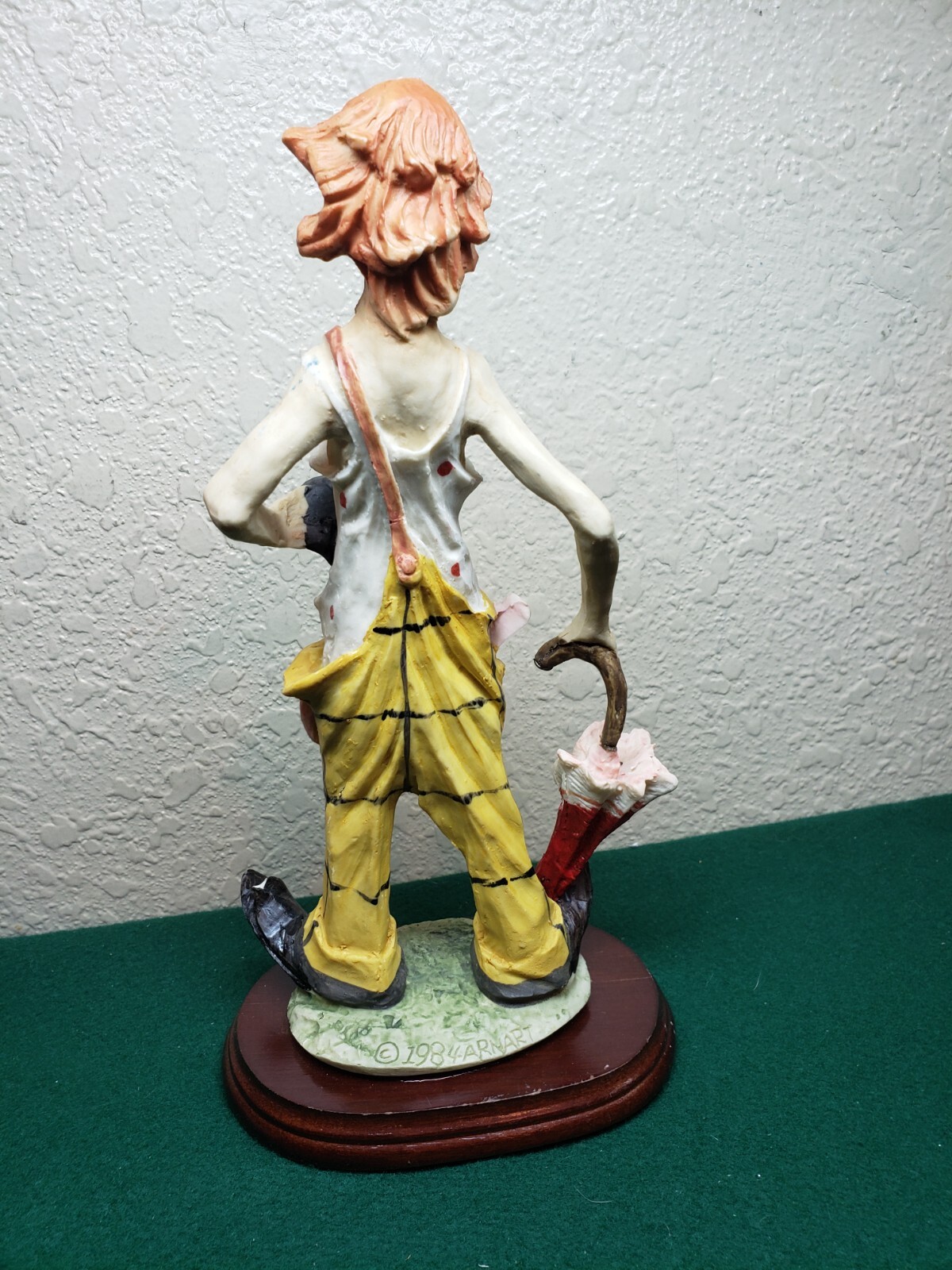 Vintage Arnart Pucci Hobo Clown 10” Figurine Statue with Umbrella ...