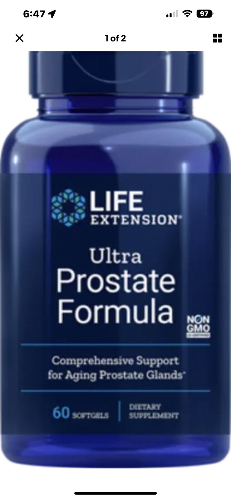2X $23.99 Life Extension Ultra Prostate Formula (Ultra Natural Prostate ...
