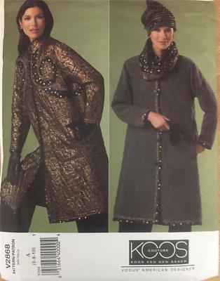 Vogue Sewing Pattern 2868 Koos Couture Reversible Coat Hat Scarf Misses ...