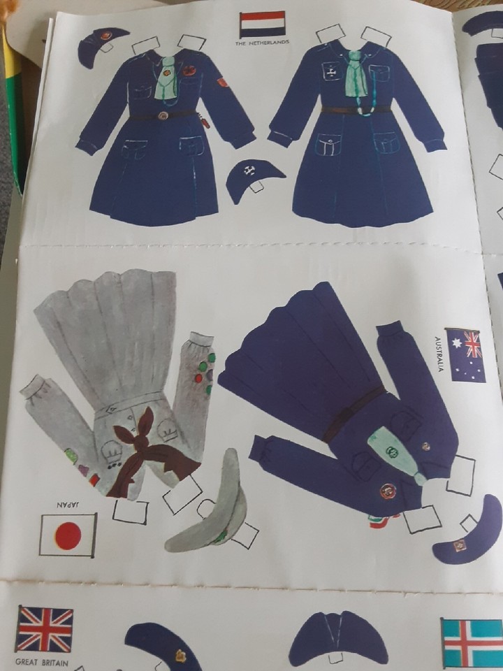 Girl Scout Paper Doll 39 Official Uniforms of Foreign Nations | eBay