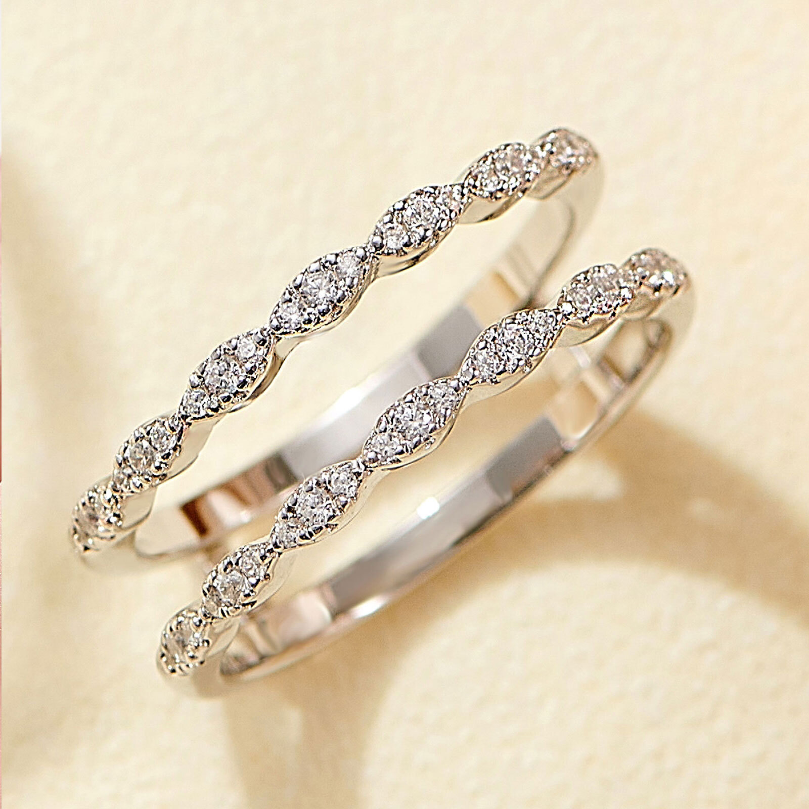 Pure Silver Wedding Ring Enhancer Jacket Ring Anniversary Bands for ...