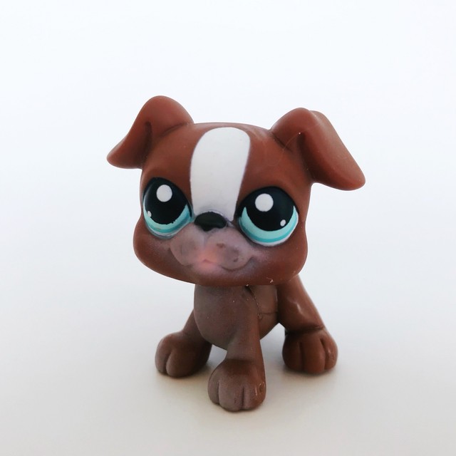 Littlest Pet Shop Dog Boxer Brown and White with Blue Eyes #83 #13 ...