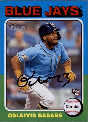 2024 Topps Heritage #387 Osleivis Basabe RC Tampa Bay Rays Rookie ...