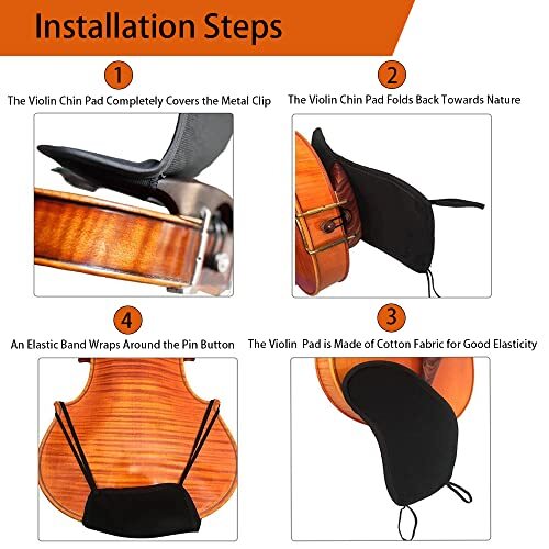 Violin Shoulder Rest for Violin 4/4-4/3 Soft Cotton Sponge Violin Chin ...