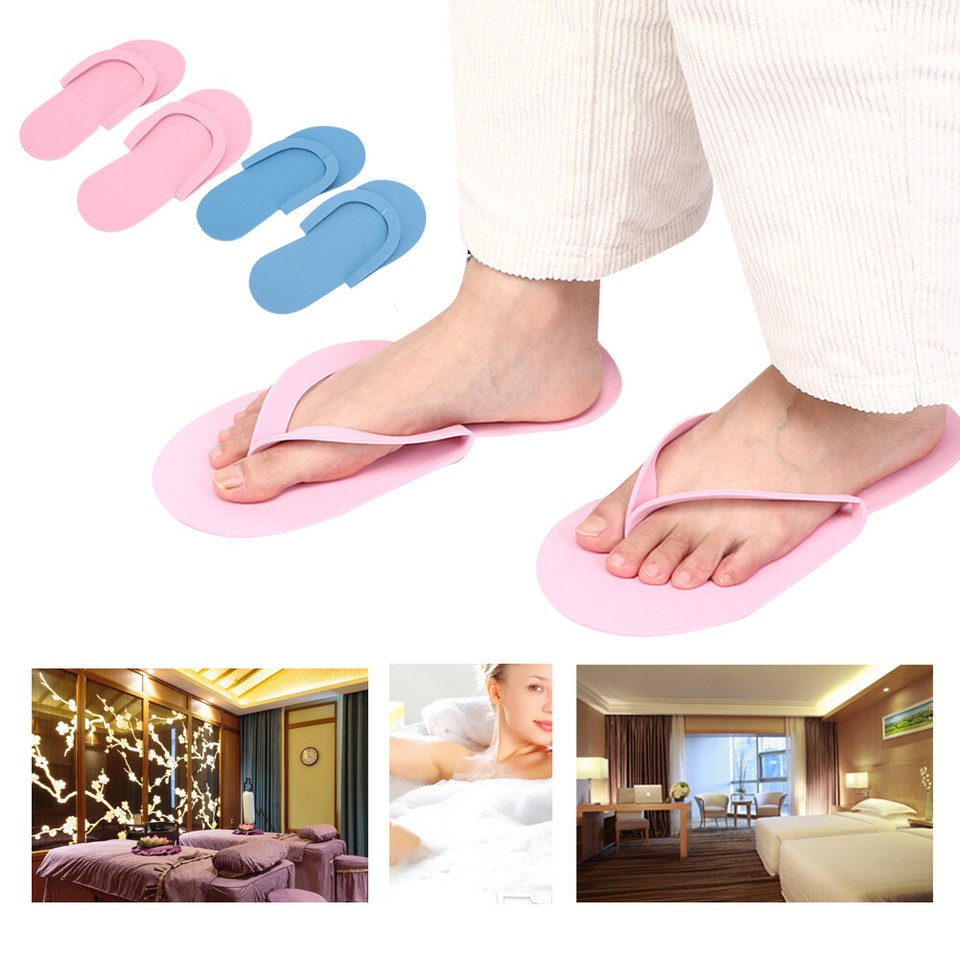 12 Pairs Flip Flops 3mm Thickness Portable Slippers For Hotel Travel ...