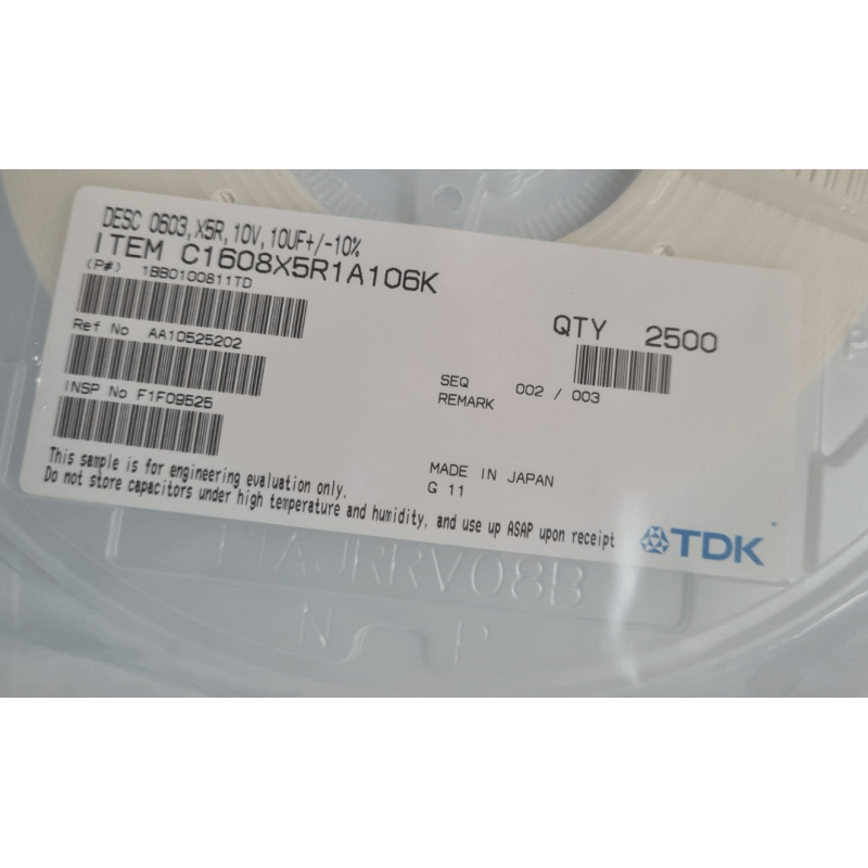 C1608X5R1A106K CAP CER 10UF 10V X5R 0603 TDK Corporation 2500 Units | eBay