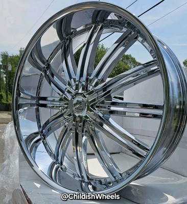 28" Inch CHROME Red Sport RSW99 5x127 5x5 +13 Wheels Rims RS99 | eBay