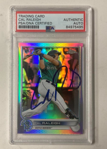 2022 Topps Chrome Cal Raleigh Rookie Refractor PSA/DNA AUTO | eBay