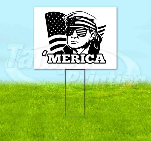 TRUMP 'MERICA 2024 18x24 Yard Sign WITH STAKE Corrugated Bandit AMERICA ...