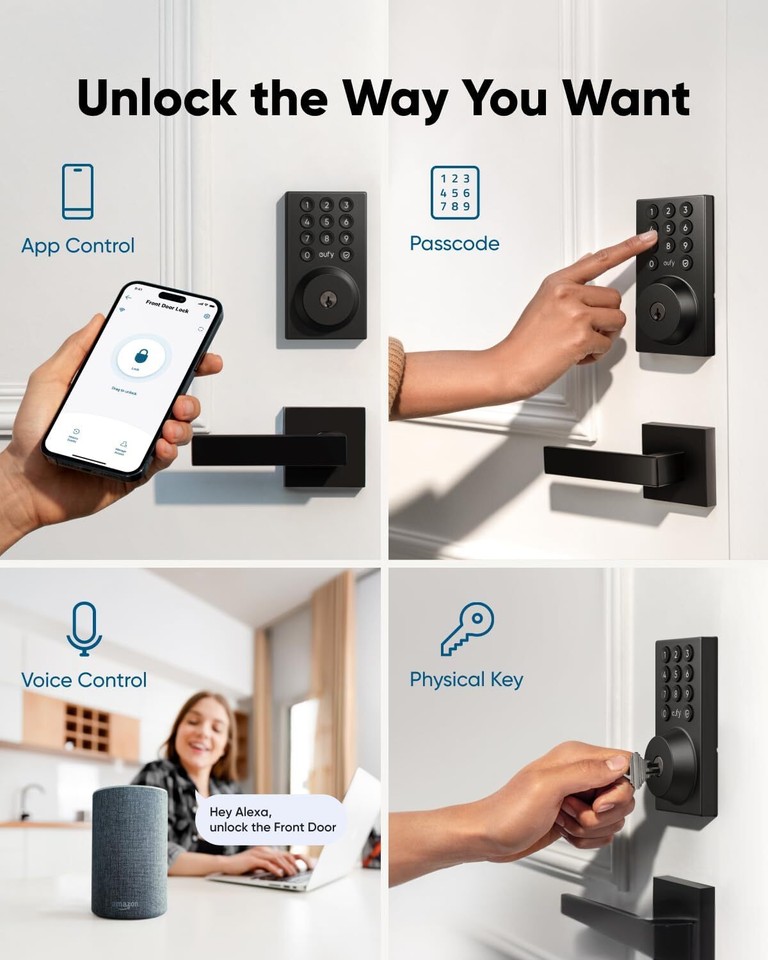 eufy Smart Lock C30+Door Lever Keyless Entry Door Lock WiFi Deadbolt ...