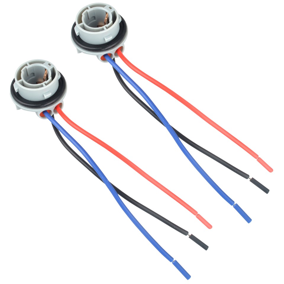 2pcs 1157 2357 LED Stop Brake Turn Light Bulb Socket Harness Wire Pig ...