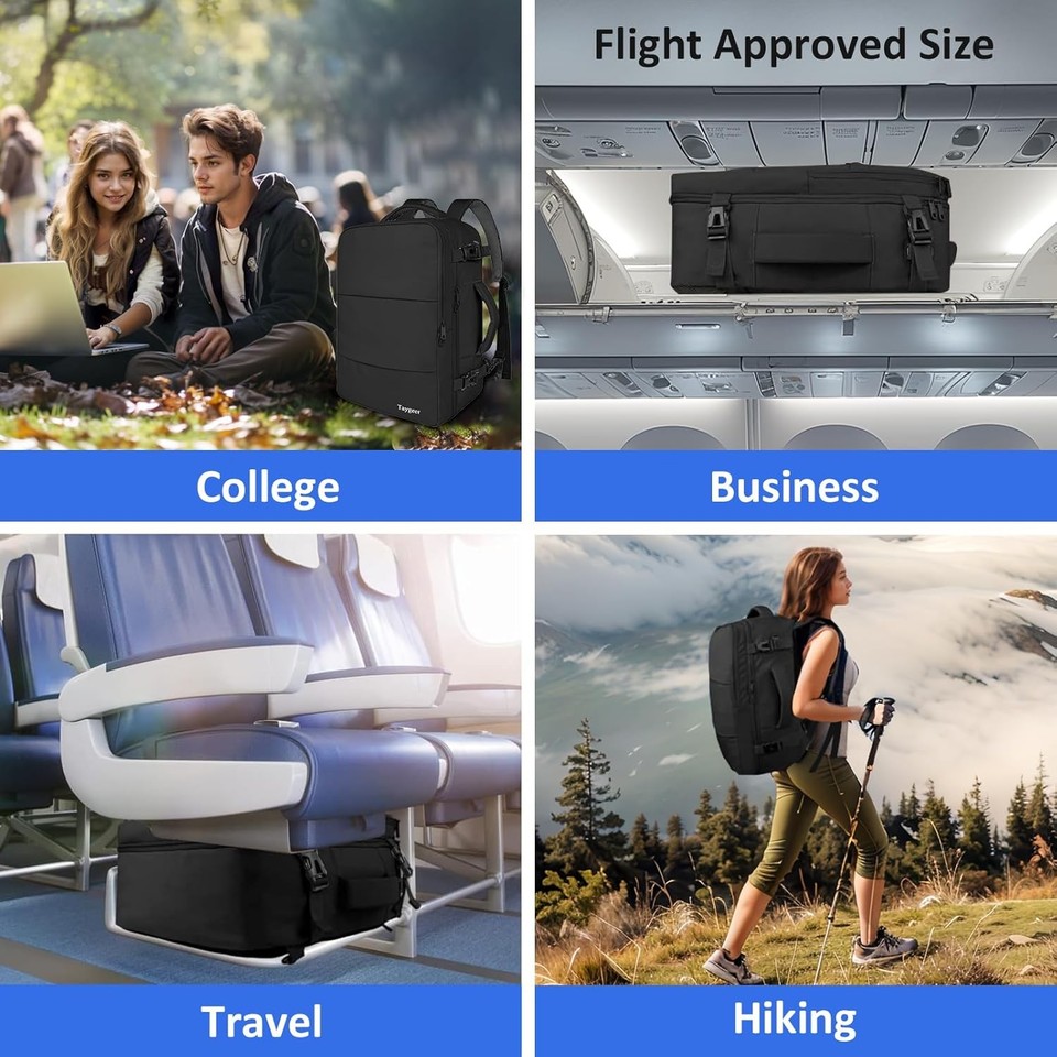 Taygeer Travel Laptop Backpack for Men Women, Airplane Approved Large ...