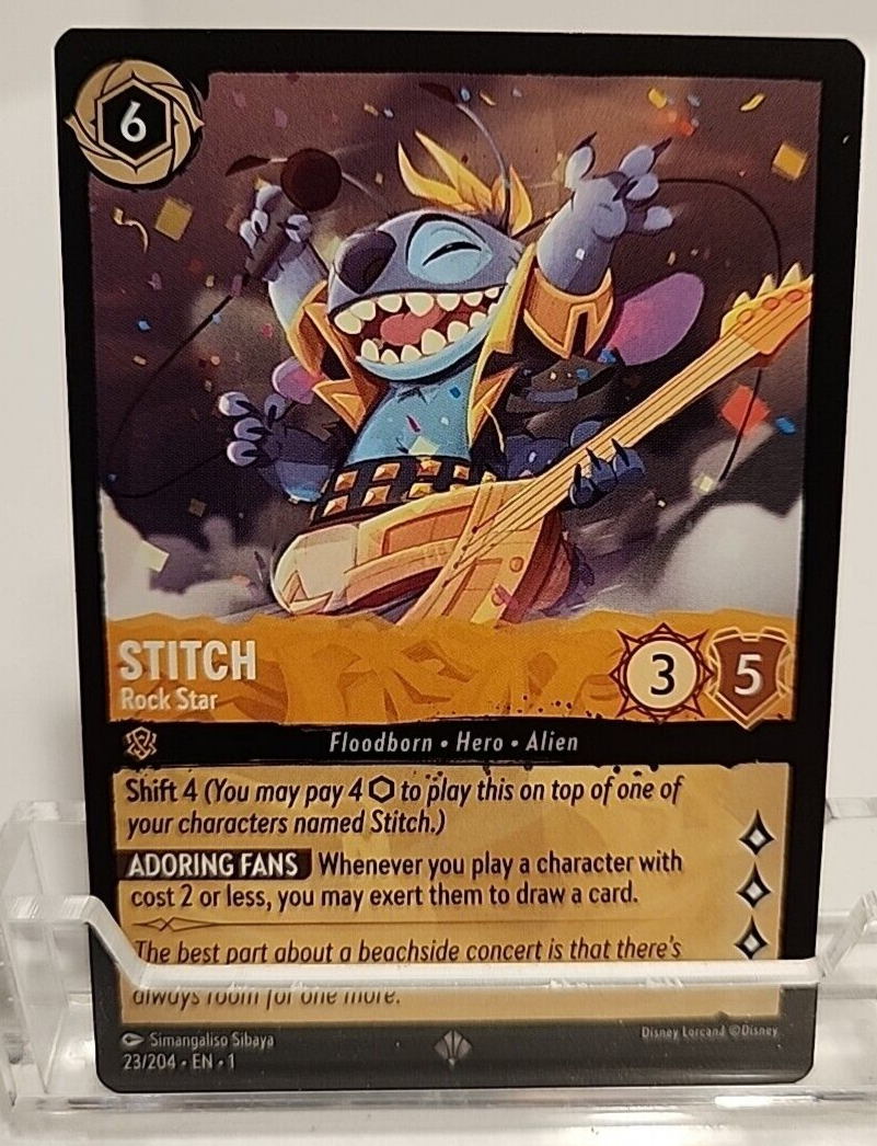 Disney Lorcana Stitch Rock Star #23/204 The First Chapter Super Rare | eBay