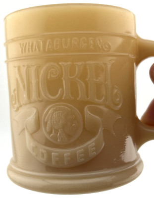 Vintage Whataburger Mug Butterscotch Buffalo Nickel Glass Collectable ...