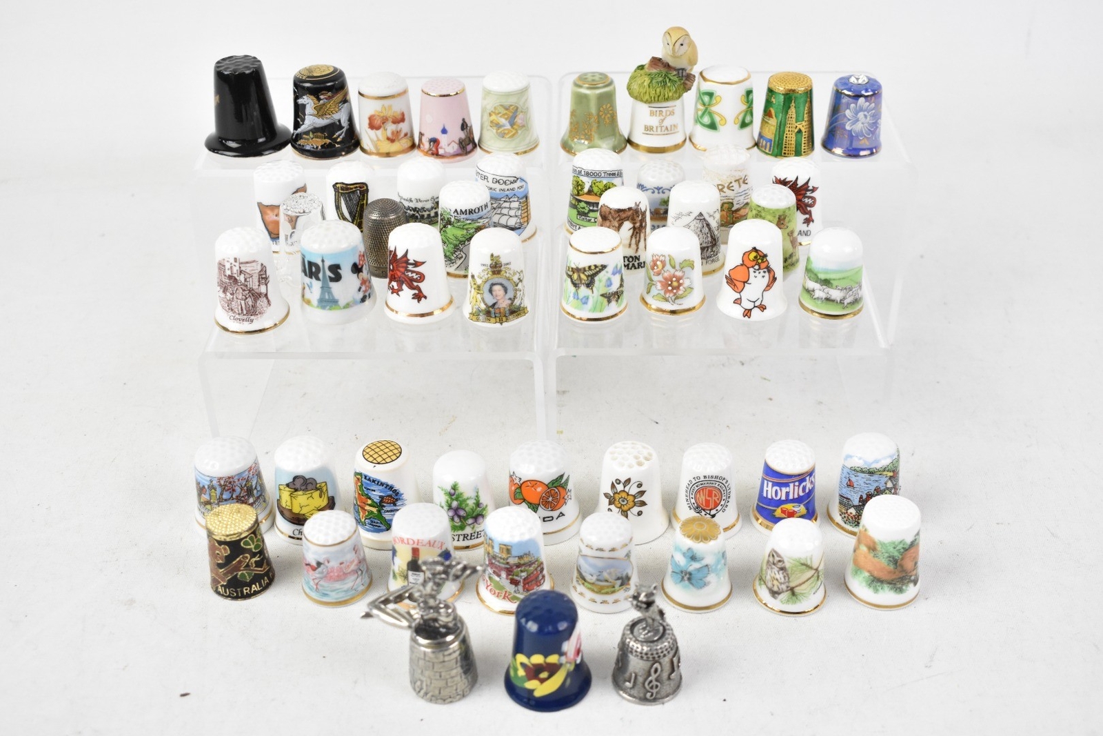 Job Lot Of 52x Collectable Ceramic, Metal & Glass Thimble Bundle Not ...