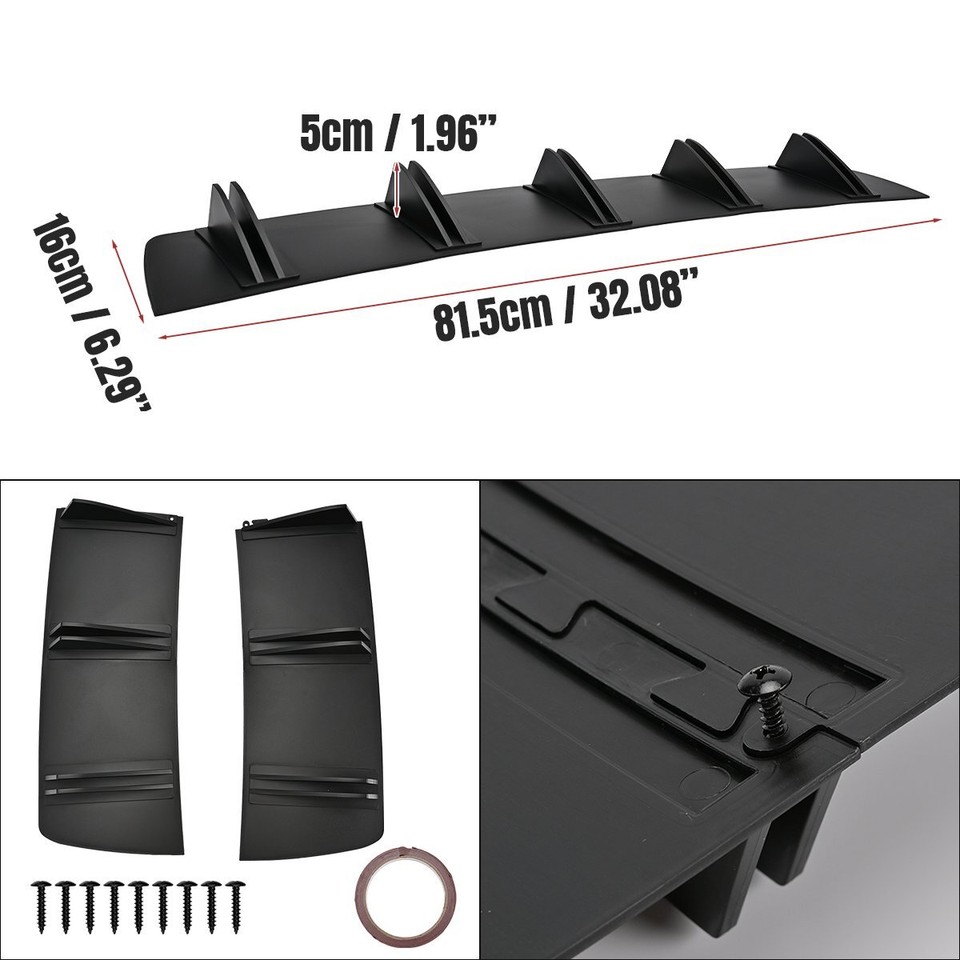 For Ford Explorer ST Rear Diffuser 10 Fins Bumper Lip Splitter Spoiler ...