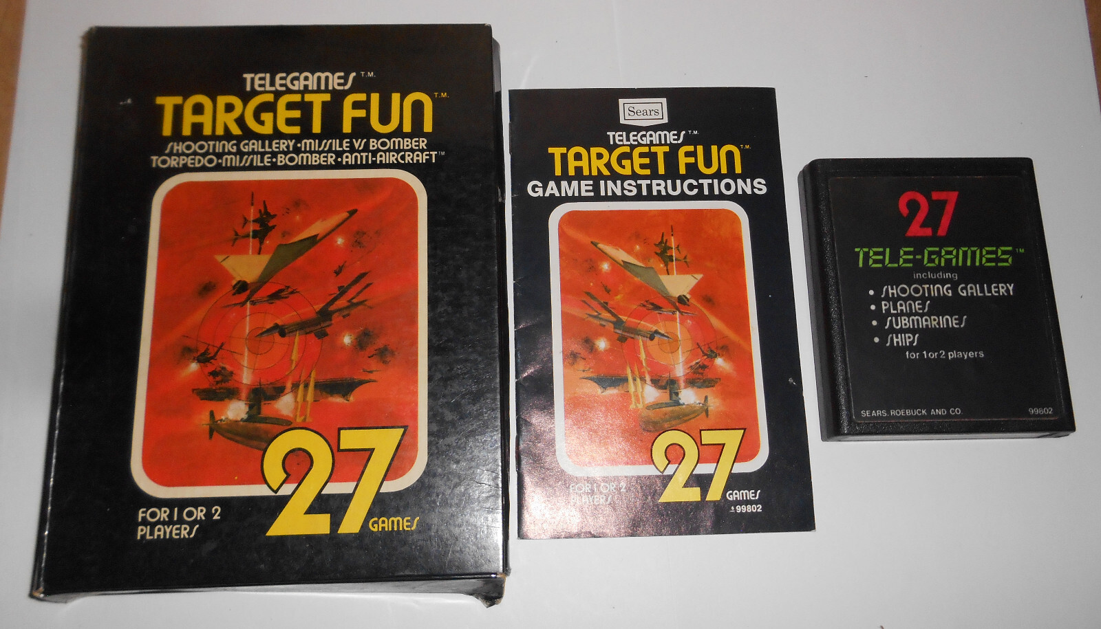 Atari 2600 Sears Tele-Games Target Fun, 27 Games Game/Box/Manual CIB | eBay