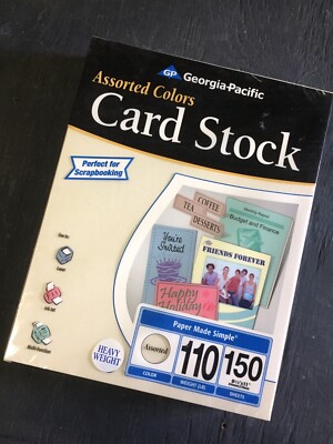 Georgia Pacific 5 Assorted Color Card Stock Scrapbooking 110 Lbs. 150 ...