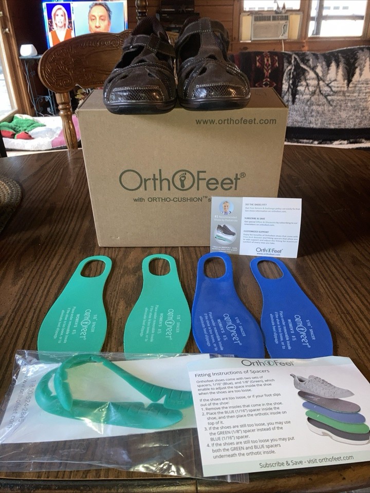 Orthofeet Juno Shoes Women's 8.5 US W Dark brown Leather Orthopedic ...