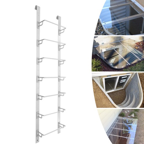 7 Steps Window Well Ladder, Heavy-duty Steel Window Well Ladder, Egress ...