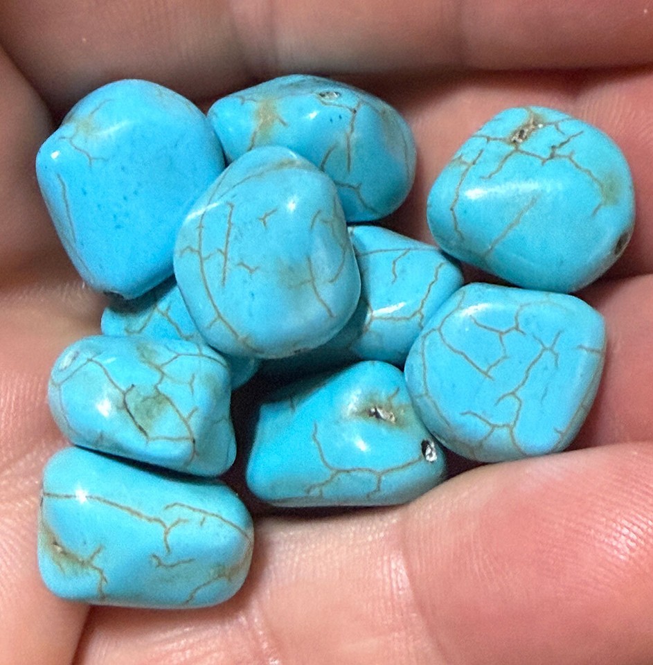 (10) Original Navajo Indian Turquoise Trade Beads Nuggets Fur Trade ...